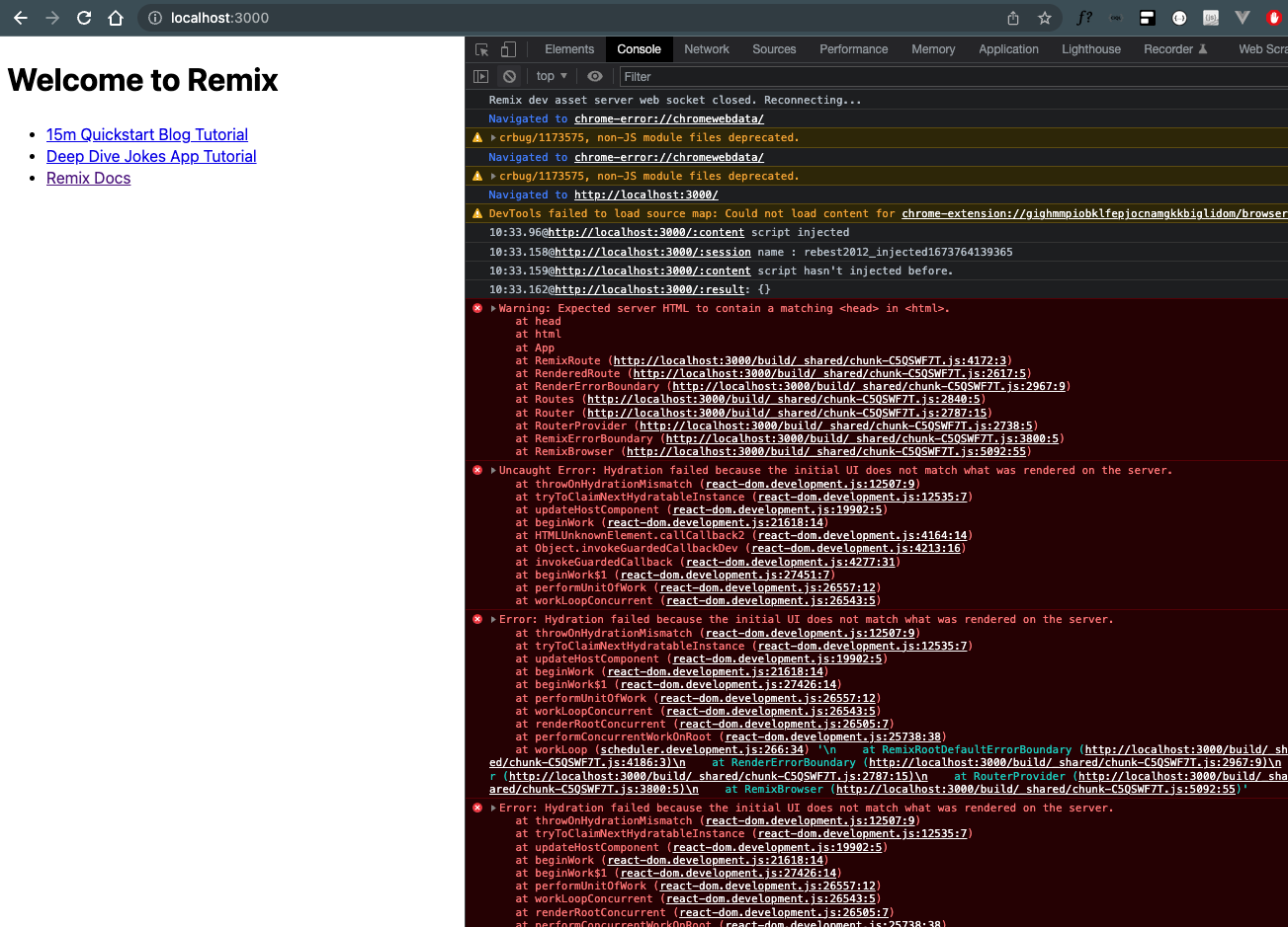 LiveReload rendering nothing on server but a component on client · Issue #2485 · remix-run/remix ...