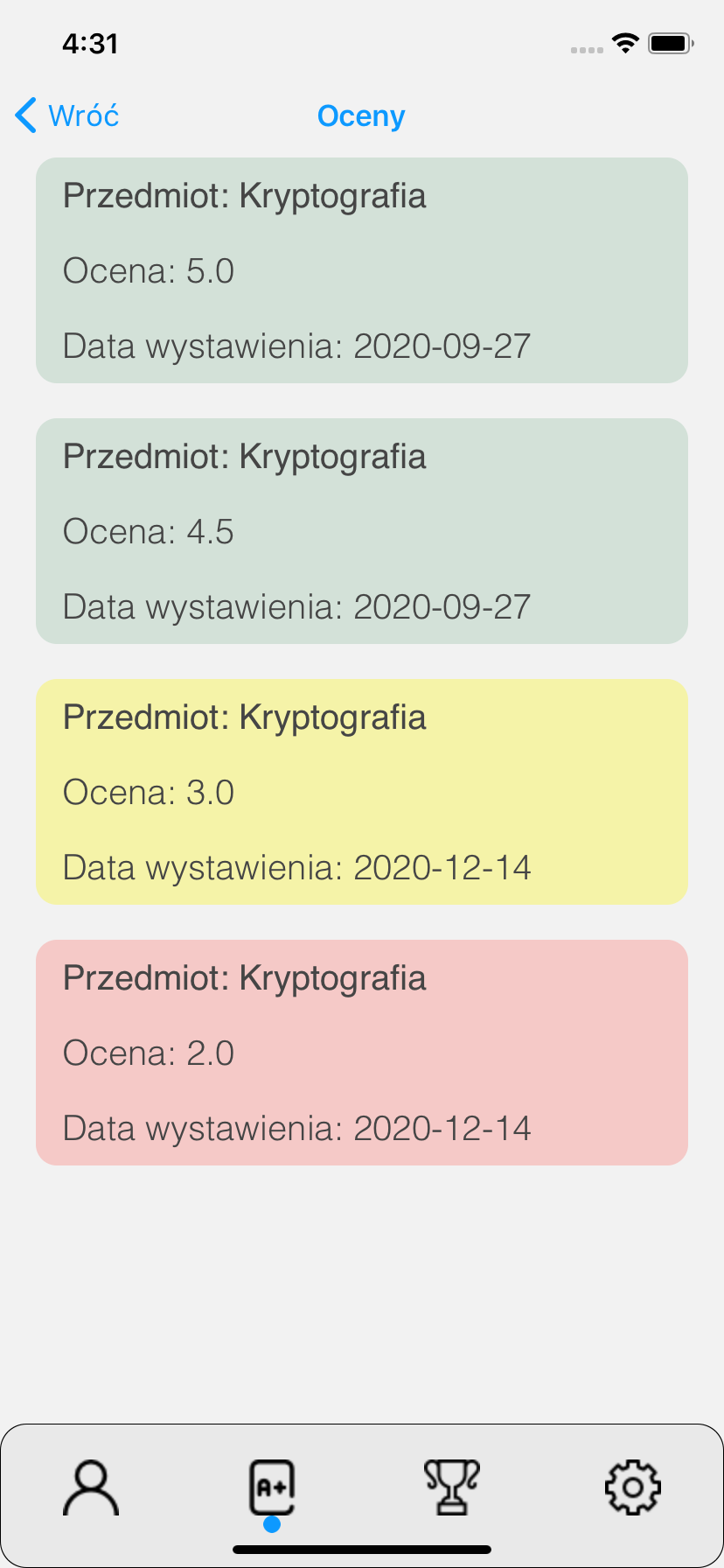 GitHub - dawidplesniarski/Gradebook-Mobile-App