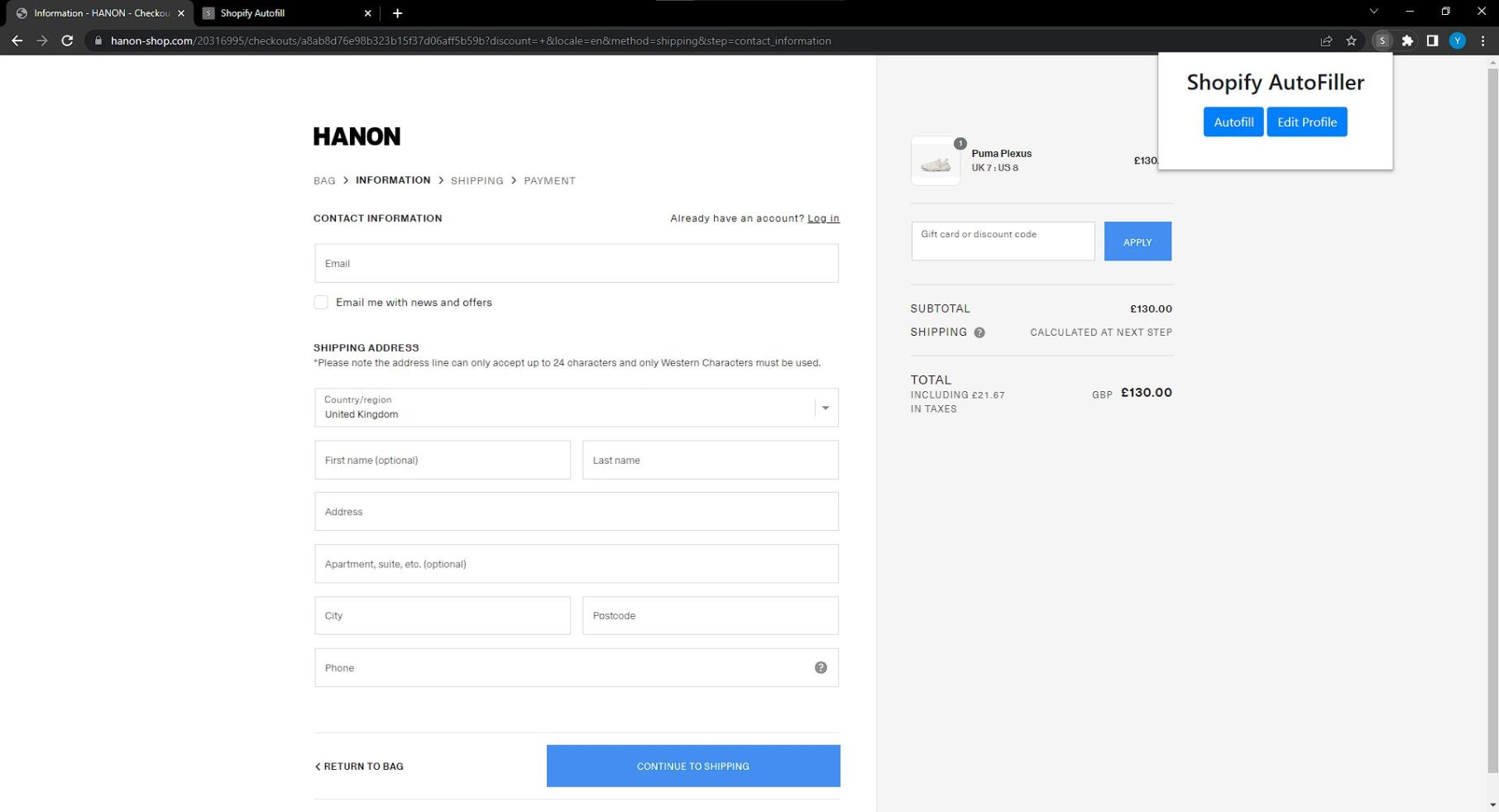 GitHub - yasserqureshi1/shopify-autofiller-extension