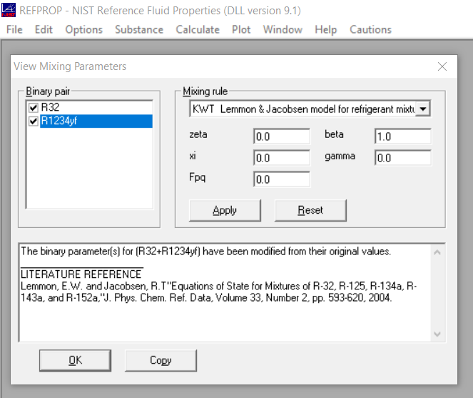 Bug in mixing rule · Issue #153 · usnistgov/REFPROP-issues · GitHub