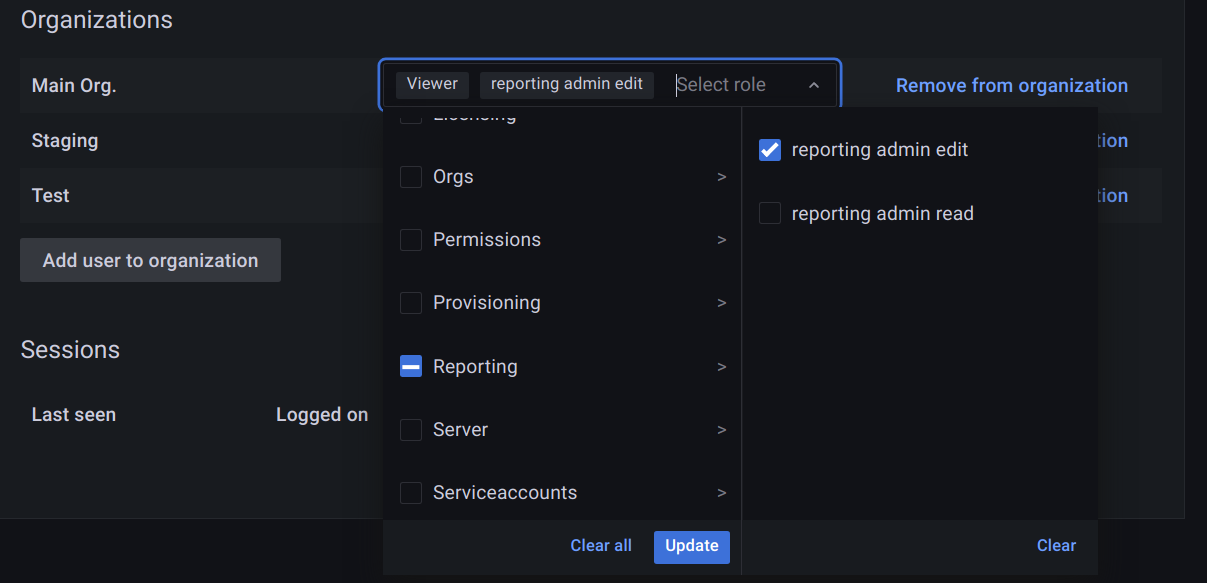 Add new role picker to admin/users page by alexanderzobnin · Pull ...