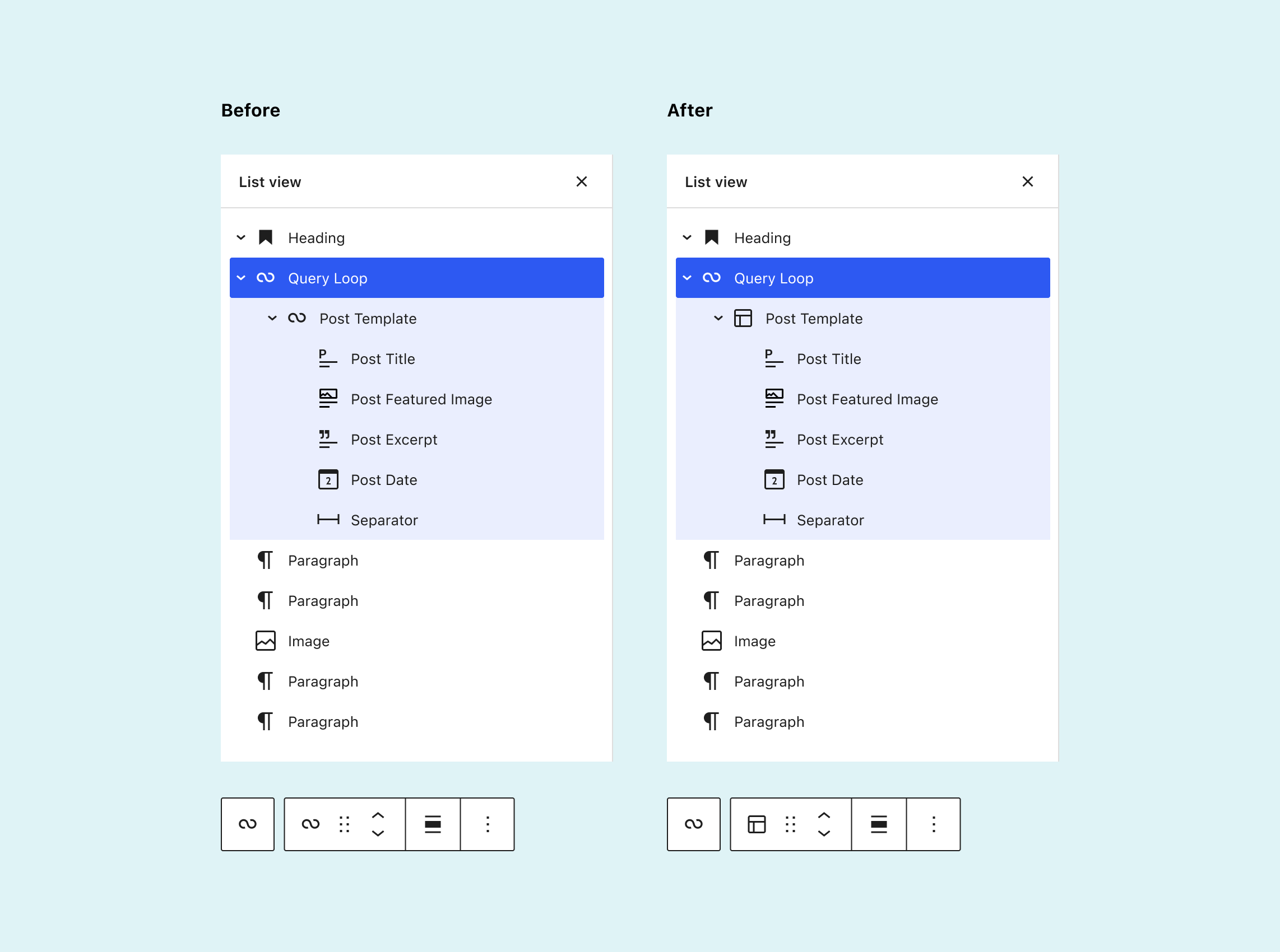 Query Loop Block Update Post Template Icon · Issue 33256 · Wordpress 9359