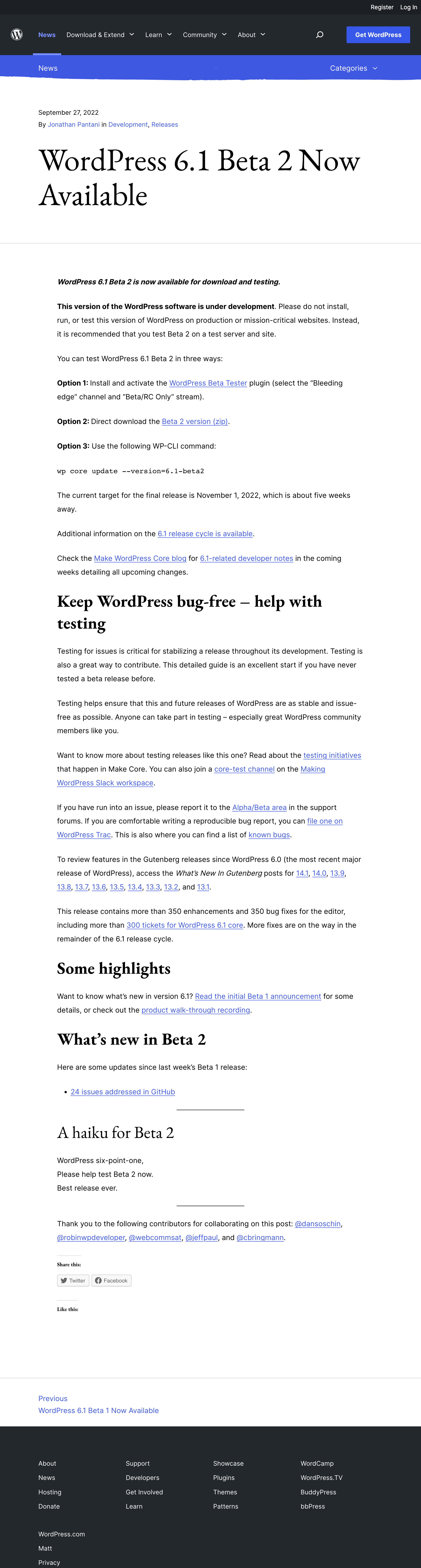 Download Subpages · Issue #129 · WordPress/wporg-main-2022 · GitHub