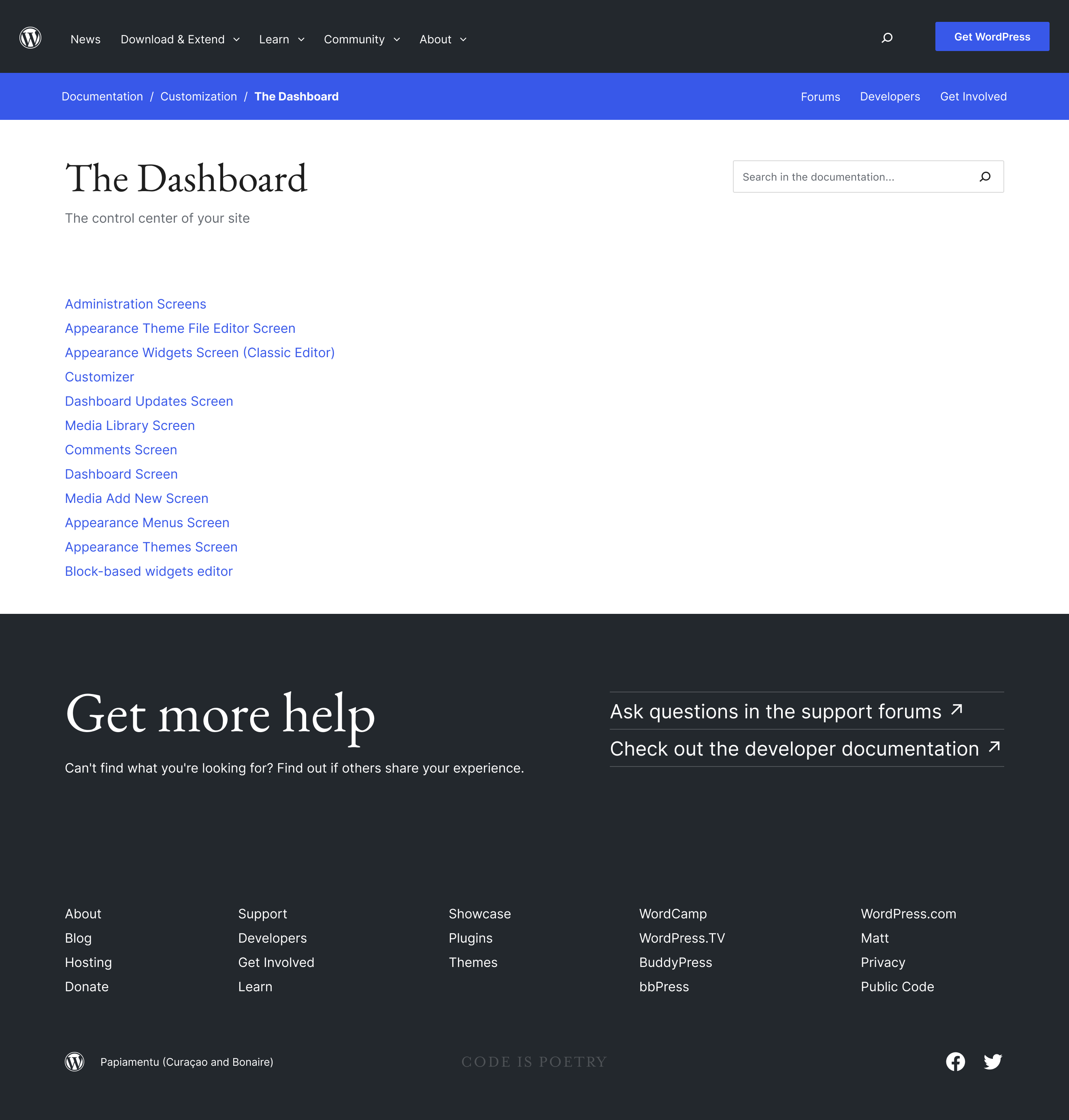 Template: Archives · Issue #2 · WordPress/wporg-documentation-2022 · GitHub