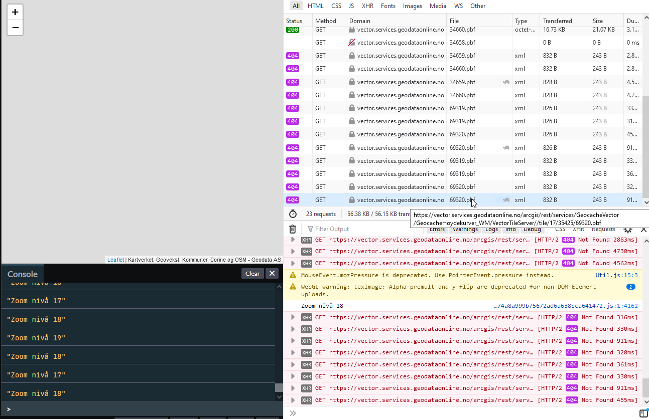 Layer invisible since zoom level 17 · Issue #107 · Esri/esri-leaflet-vector · GitHub
