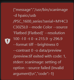 scanimage -d set source failing, but works without · Issue #564 · sbs20/scanservjs · GitHub