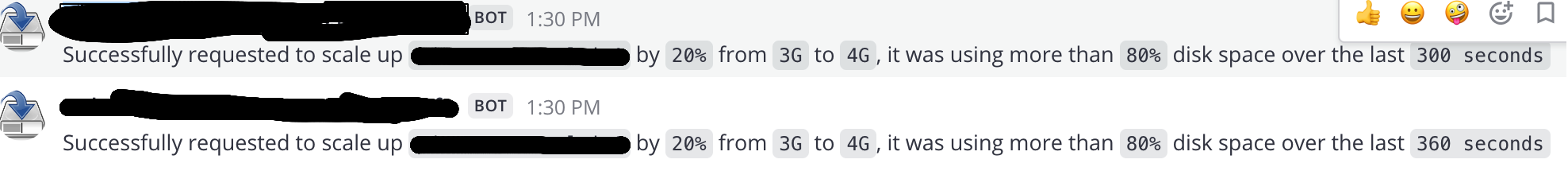 All volume expansion alerts arriving at same timestamp in slack. WHY? · Issue #10 · DevOps ...