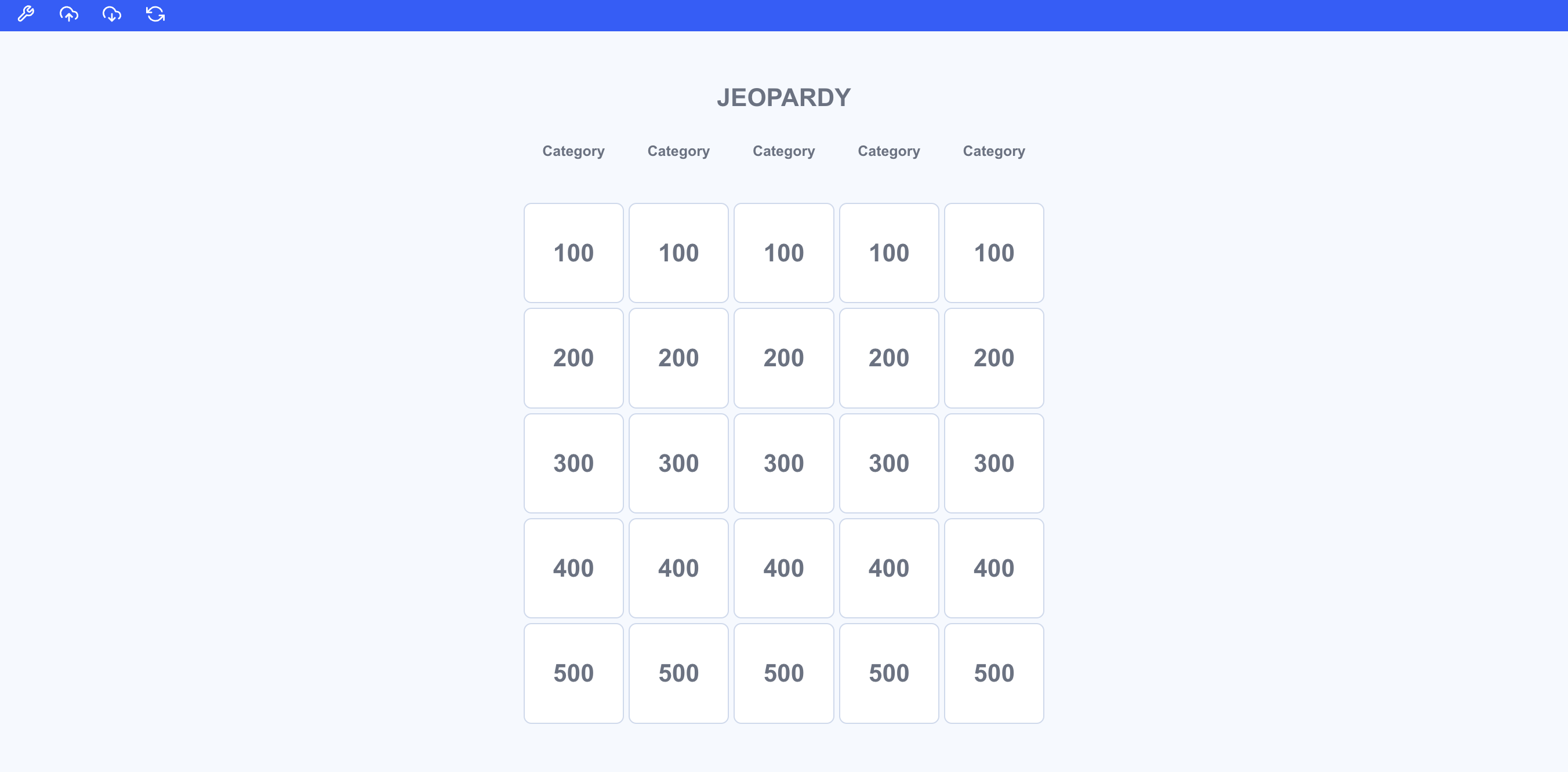 GitHub - matthewbean/jeopardymaker: tool for creating board game based ...