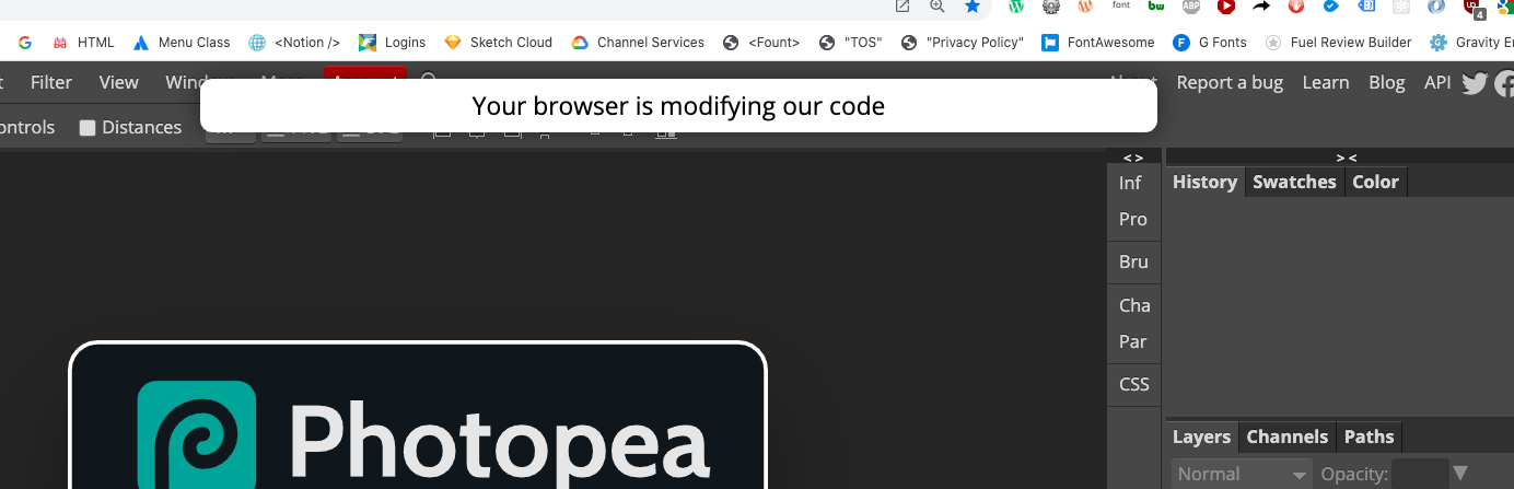 "Your browser is modifying our code" · Issue #2322 · photopea/photopea ...