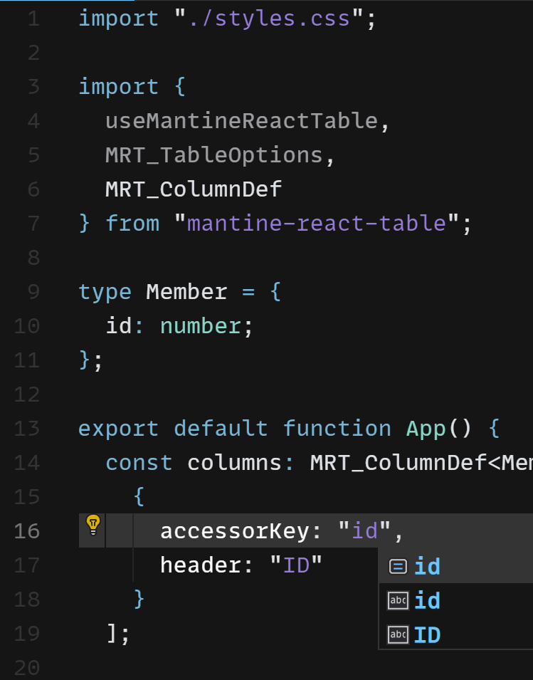 Something went wrong with MRT_ColumnDef suggestions when TData has ... Something went wrong with MRT_ColumnDef suggestions when TData has ...