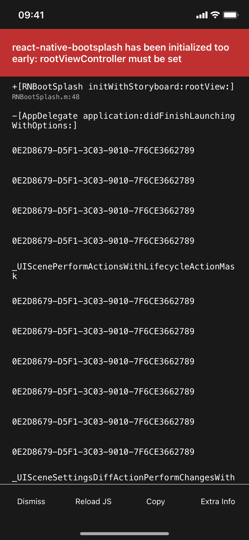 react-native-bootsplash has been initialized too early: rootviewcontroller must be set in react ...