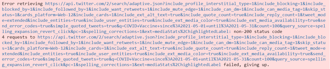 ScraperException · Issue #640 · JustAnotherArchivist/snscrape · GitHub