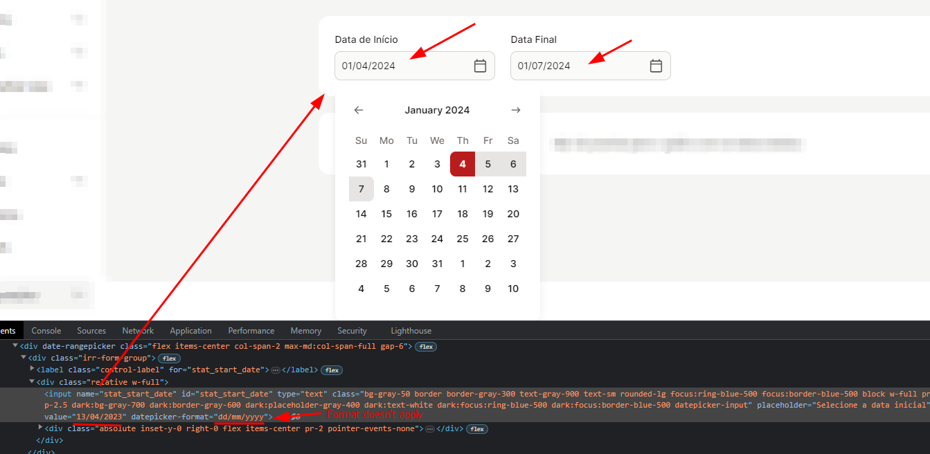 Date format for dateRangepicker · Issue #603 · themesberg/flowbite · GitHub