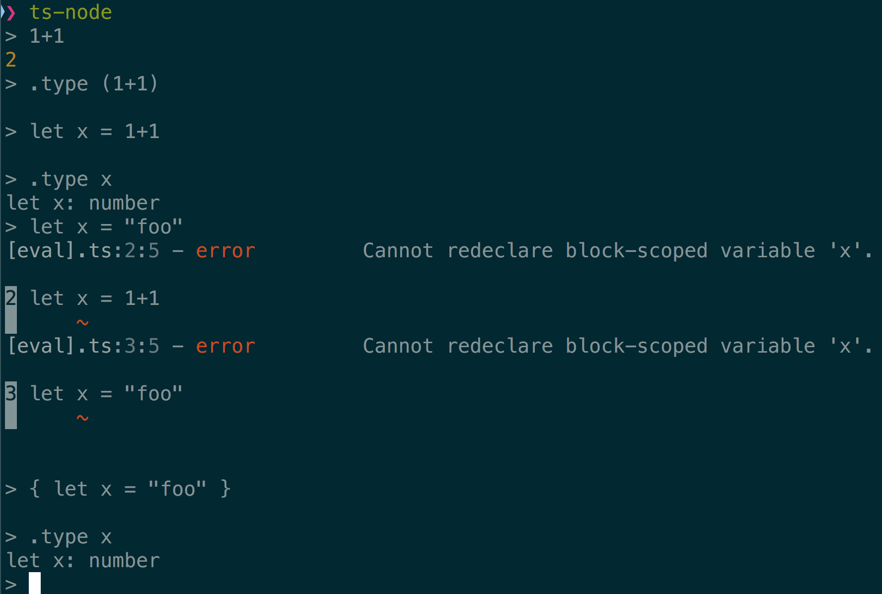 options to always show types and shadow bindings in REPL · Issue #885 · TypeStrong/ts-node · GitHub