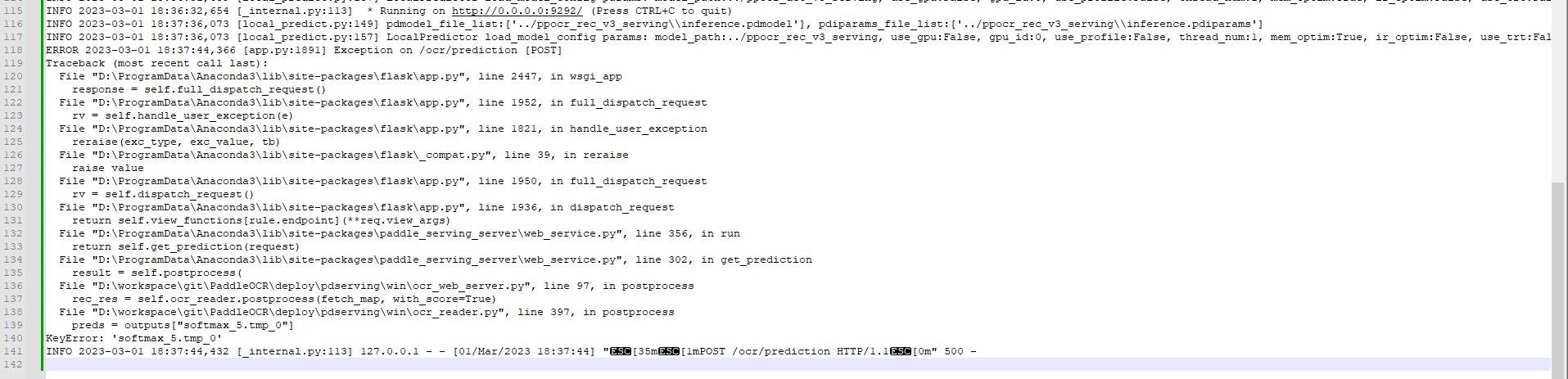 Paddle Serving 服务化部署后，启动报错pipeline server init error · Issue #8993 · PaddlePaddle/PaddleOCR · GitHub