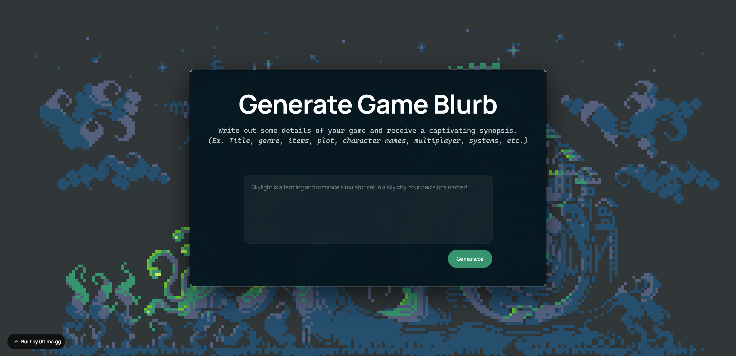 GitHub - thomasjvu/gpt3-game-blurb-generator: Game Blurb Generator created using OpenAI's GPT-3 ...
