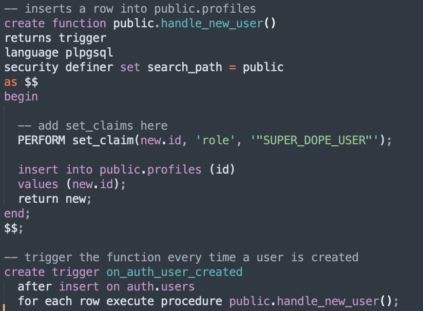 Can't get set_claim to work in function trigger. · Issue #4 · supabase-community/supabase-custom ...