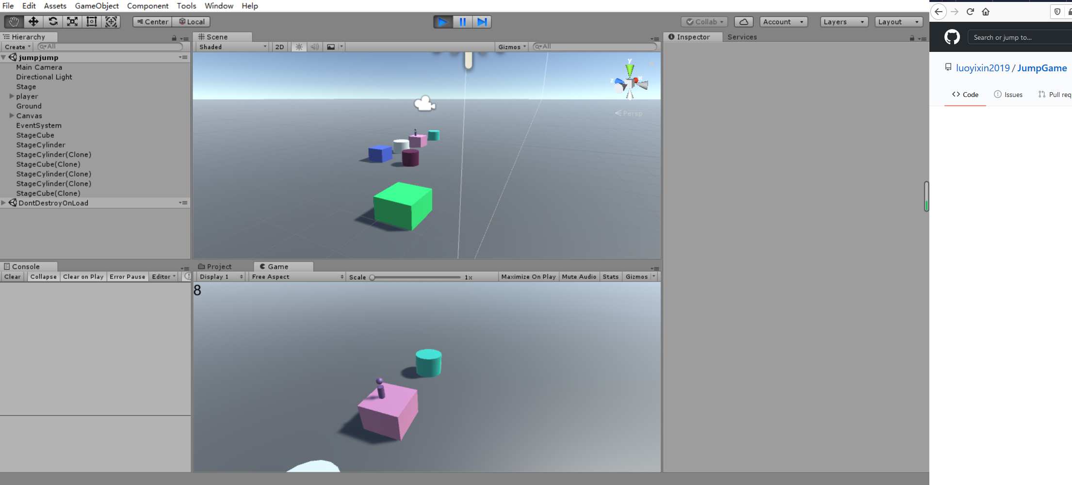 GitHub - luoyixin2019/JumpGame: 利用Unity复刻的跳一跳小游戏