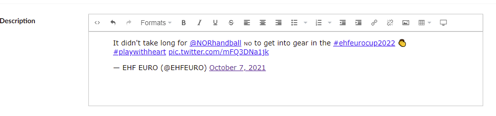 Twitter embed in RTE not working · Issue #11536 · umbraco/Umbraco-CMS · GitHub