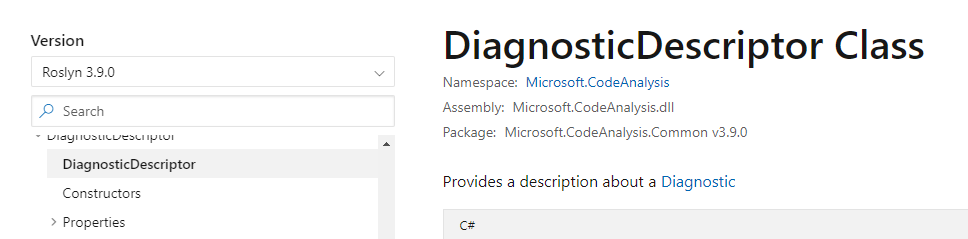 Roslyn API reference isn't showing any versions under versions selector · Issue #24044 · dotnet ...