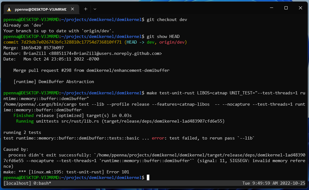 [runtime] Unit Tests for `DemiBuffer` Raise `SIGSEGV` · Issue #310 ...
