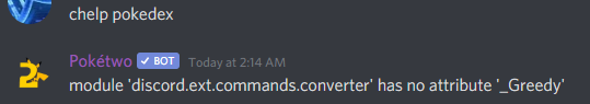 help command - module 'discord.ext.commands.converter' has no attribute '_Greedy' · Issue #252 ...