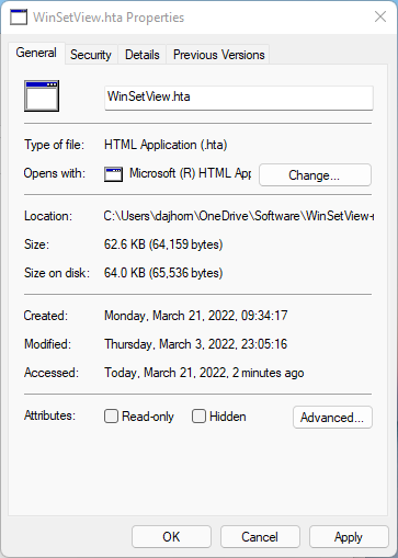 HTA was blocked because this type of file can harm your computer · Issue #27 · LesFerch ...