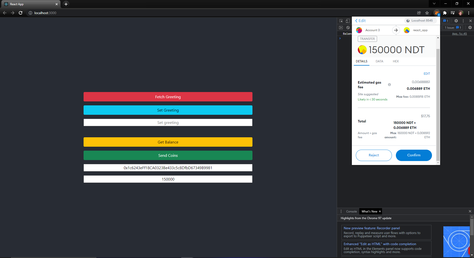 Github Chelseaschniderfullstack Dapp React Solidity Hardhat And Ethersjs