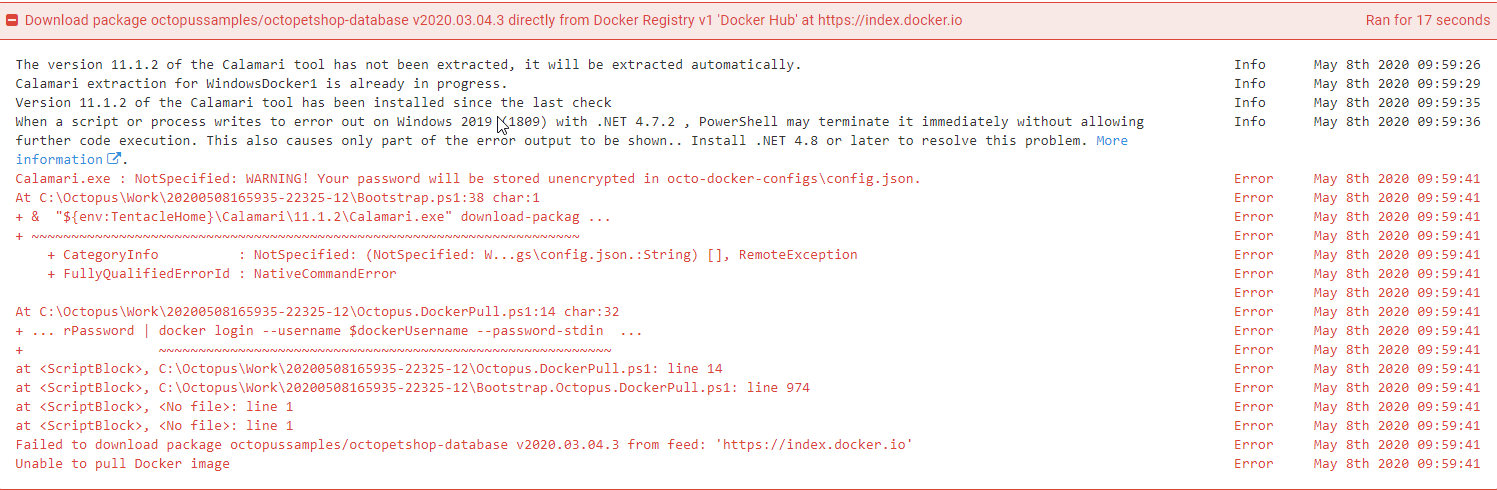 Docker login on windows fails due to docker cli writing to stderr. · Issue #6360 · OctopusDeploy ...