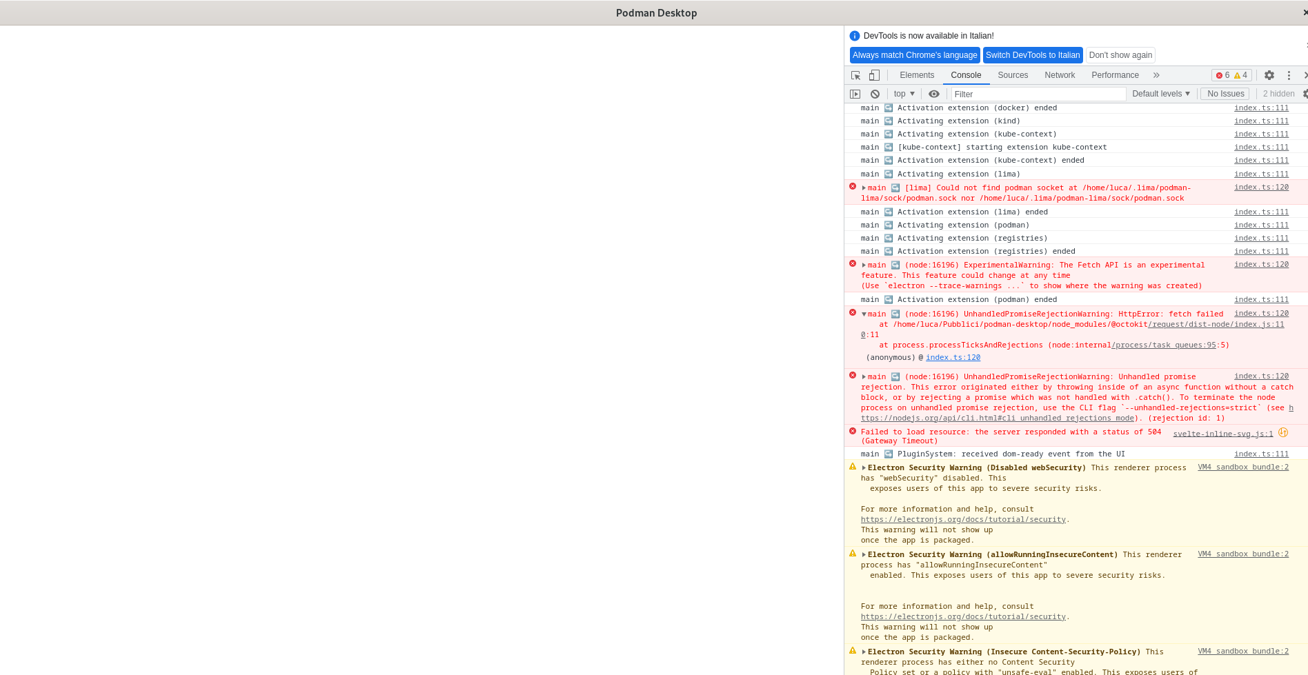 Current main branch broken when starting it on linux · Issue #1584 · podman-desktop/podman ...