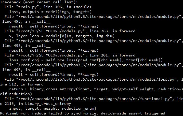 RuntimeError: reduce failed to synchronize: device-side assert triggered · Issue #209 ...