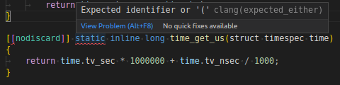 False errors and warnings for [[nodiscard]] declarated functions · Issue #1550 · clangd/clangd ...