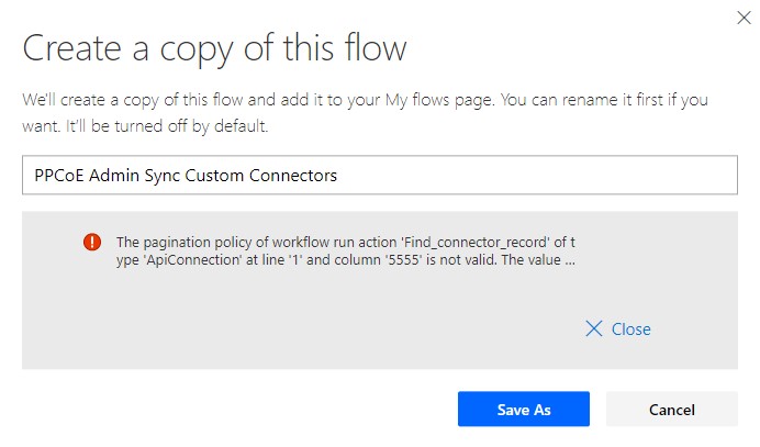[BUG]: Pagination Policy error on copy of Admin | Sync Template v2 ...