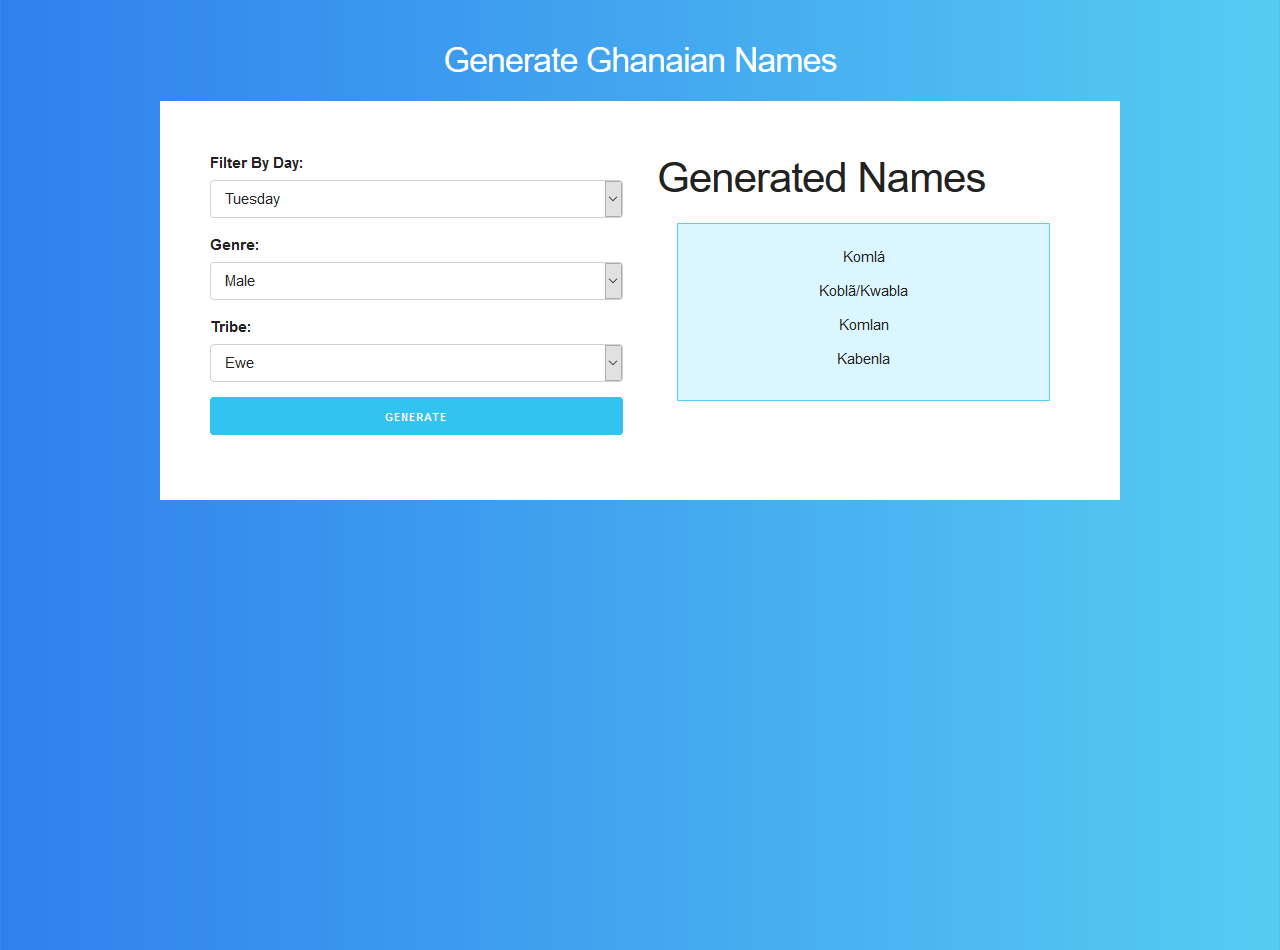 GitHub - stavio12/Ghanaian-Names-Generator: Ghanaian Name Generator