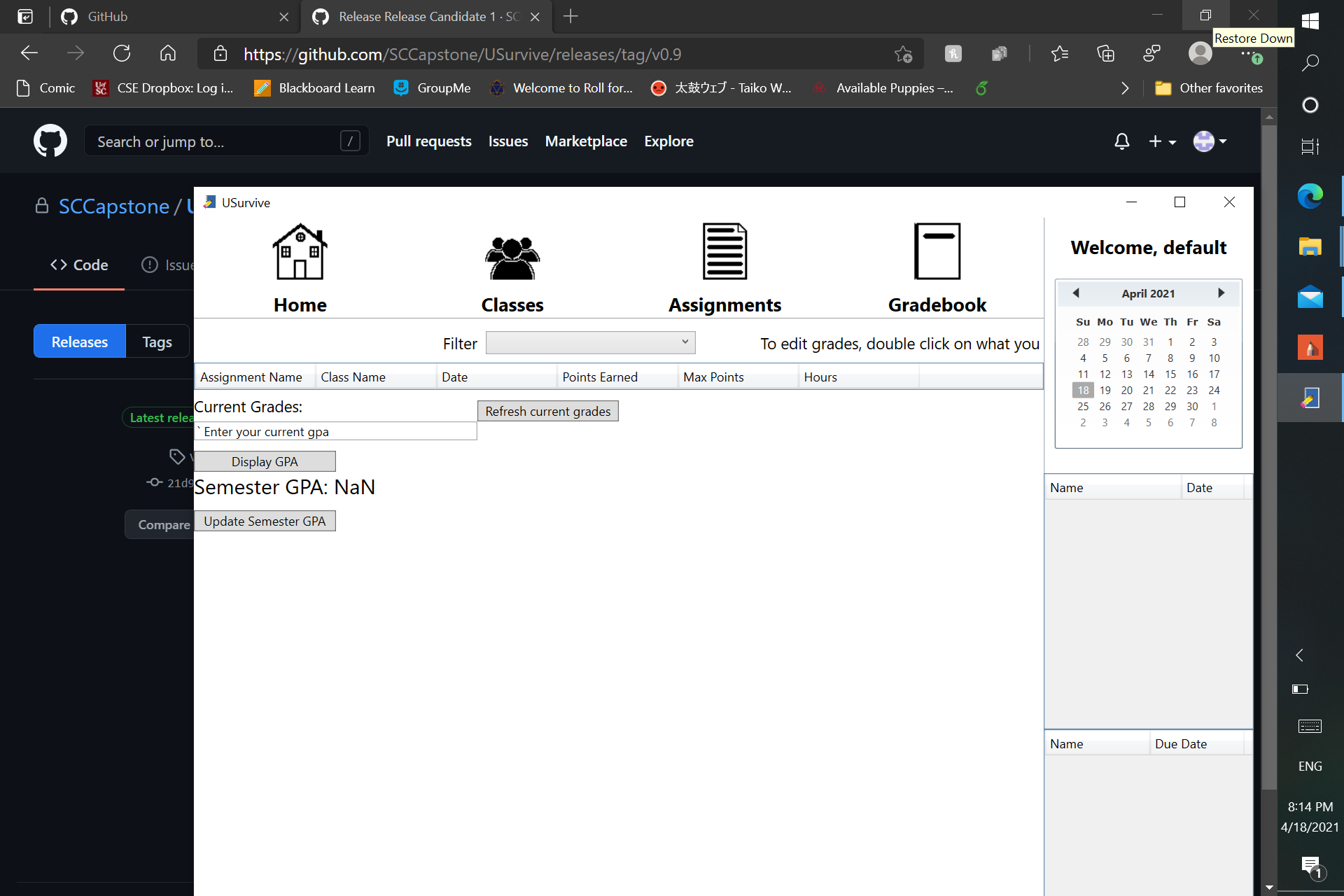 Edit grade instruction dose not display properly · Issue #117 · SCCapstone/USurvive · GitHub