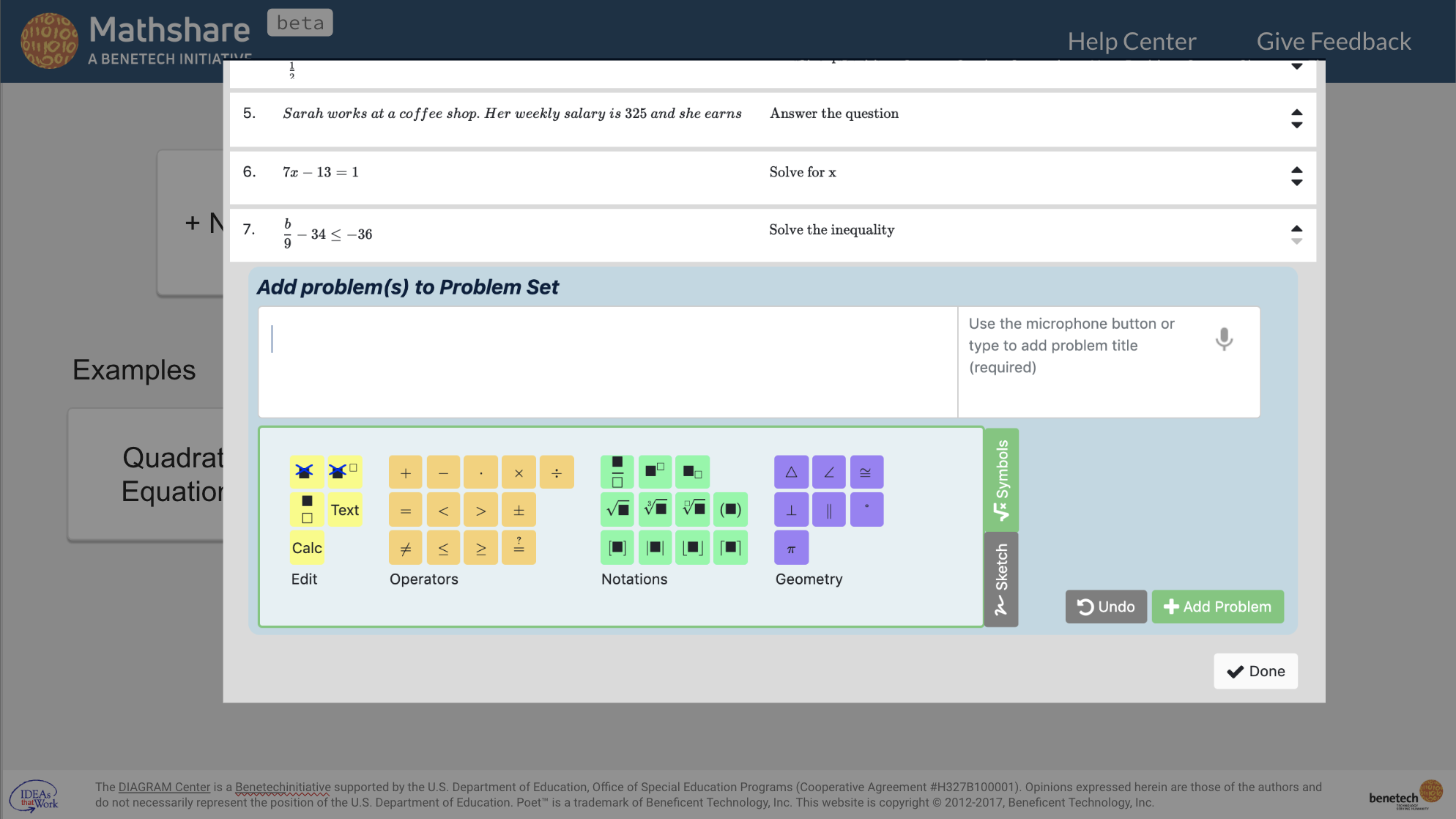 New "Edit Problem Set" page · Issue #597 · benetech/MathShare · GitHub