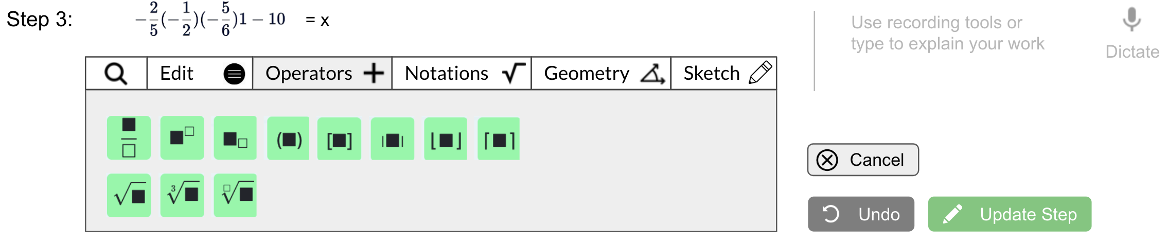 Replace math tools palette with a tab system that is responsive and can be modified in the ...