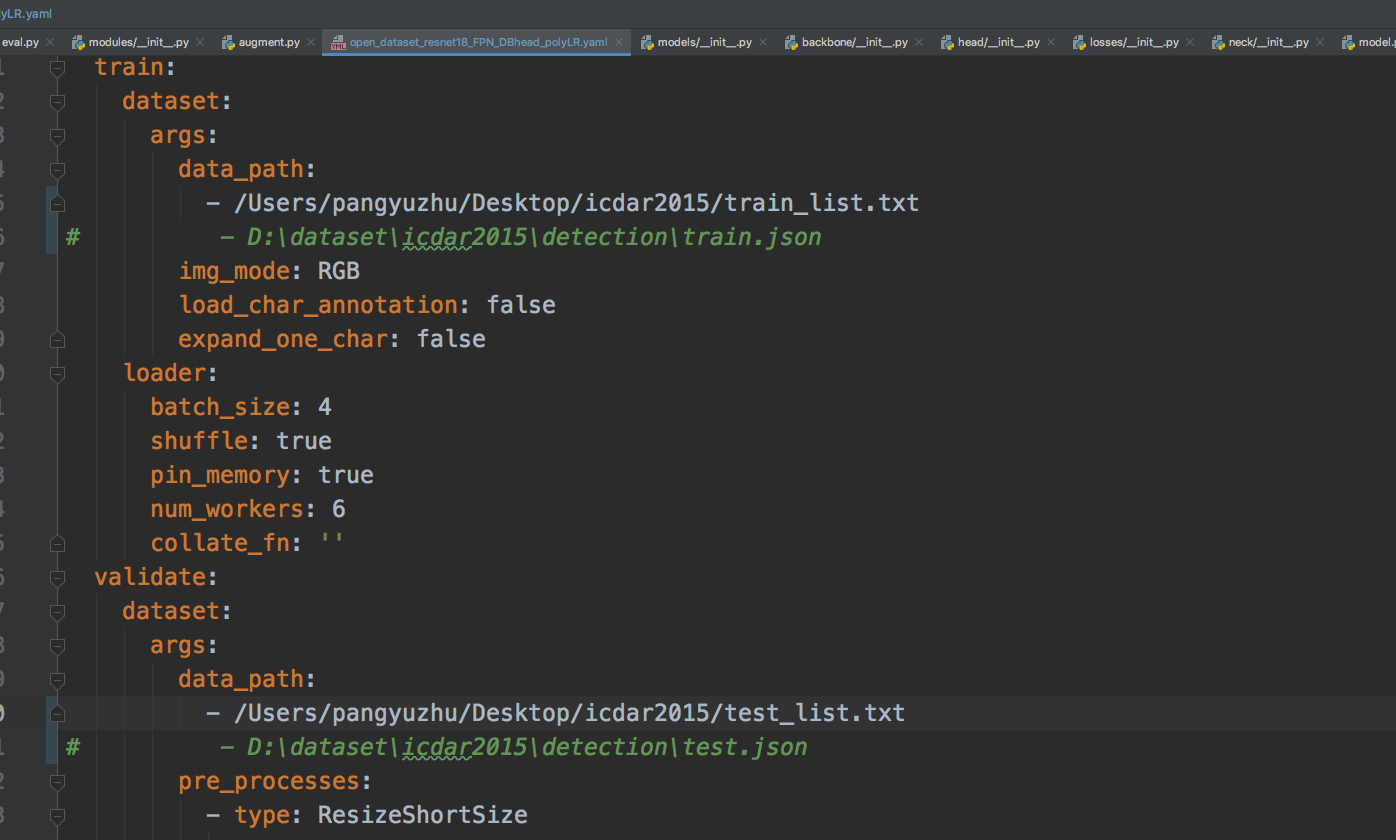 找不到get_model函数， 不是很清楚config yaml中的json文件具体内容 · Issue #34 · WenmuZhou/DBNet.pytorch · GitHub