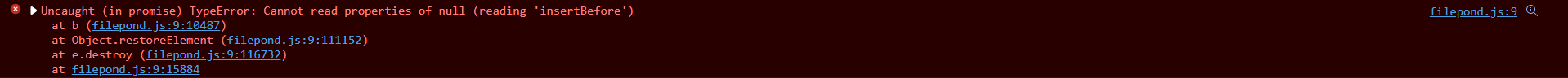 [bug] Typeerror Cannot Read Properties Of Null Reading Insertbefore · Issue 883 · Pqina