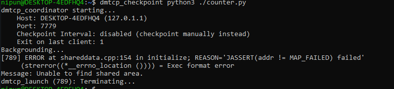 Can't get DMTCP to work on WSL/ubuntu on windows · Issue #907 · dmtcp ...
