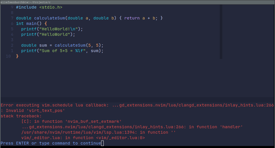 Inline inlay_hints causes an Error · Issue #42 · p00f/clangd_extensions.nvim · GitHub