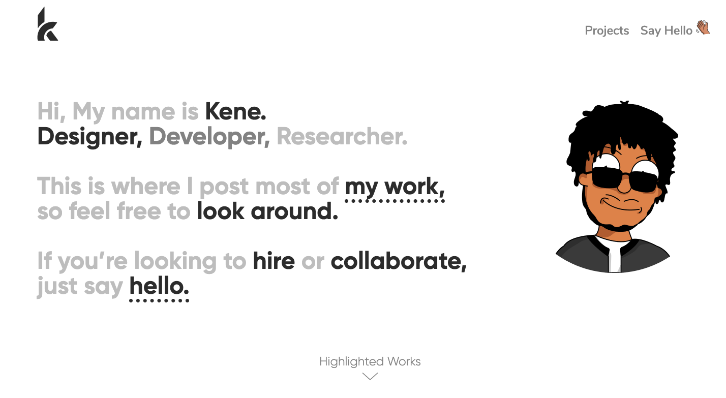 GitHub - sarah-adewale/hello-kene: A Professional portfolio built for a product designer