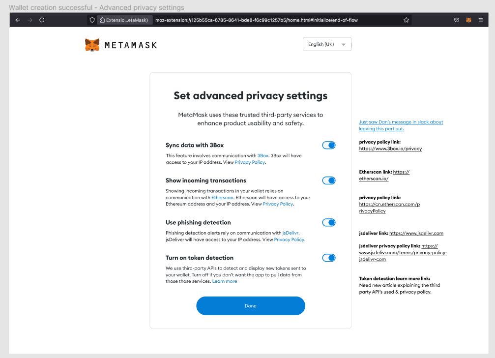 Advanced Privacy Settings Page · Issue 13445 · Metamask Metamask