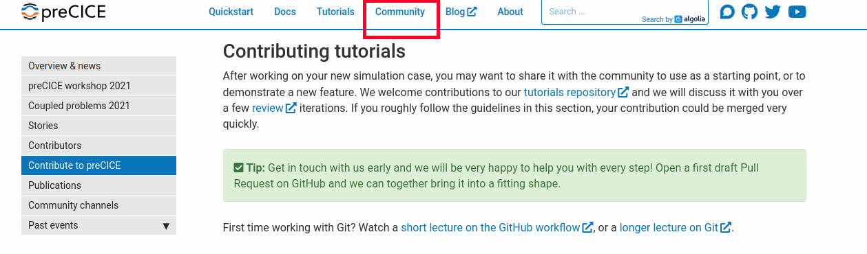 Topnav section is not highlighted when in subpage · Issue #56 · precice/precice.github.io · GitHub