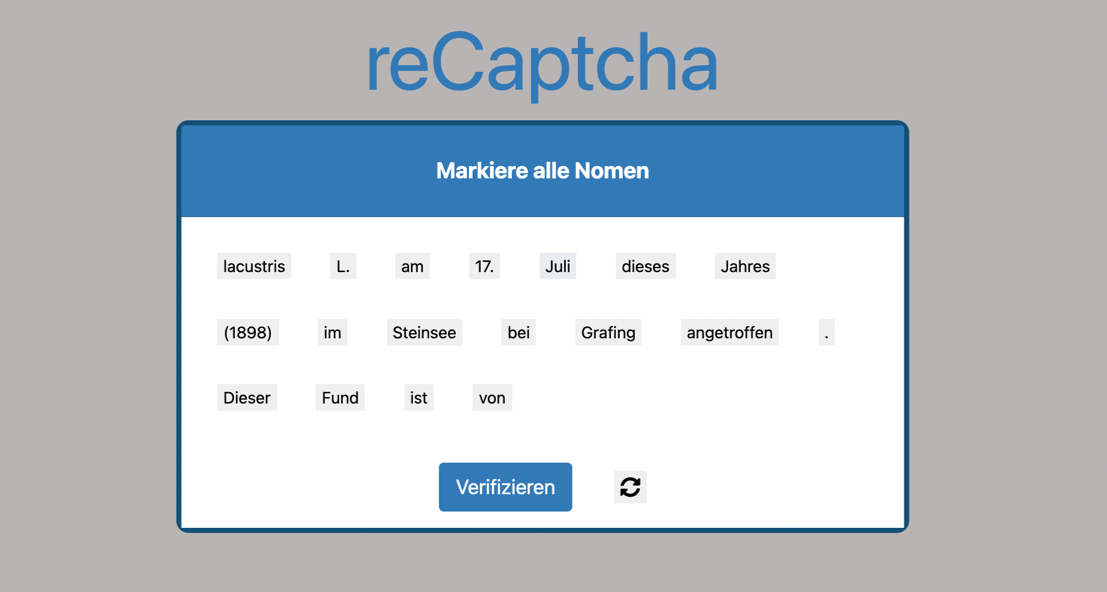 GitHub - texttechnologylab/reCAPTCHA: Dynamic reCAPTCHA for TextAnnotator