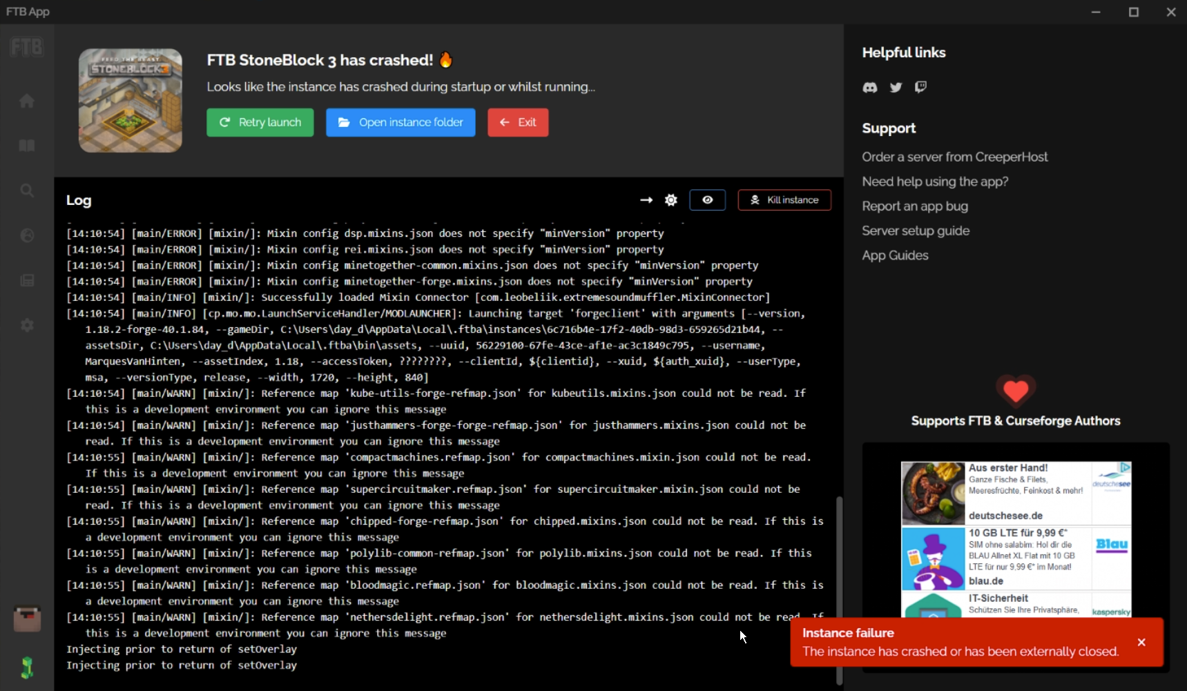 [Bug]: FTB App Stoneblock 3 won't start · Issue #1896 · FTBTeam/FTB-Modpack-Issues · GitHub