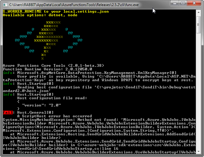 Error to run a function after installing SendGrid nuget package · Issue ...