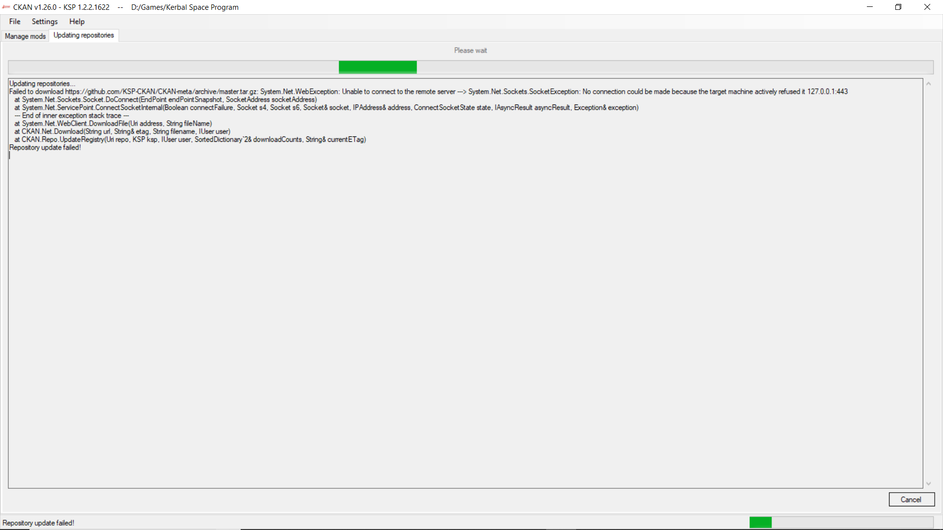 Repository update failed · Issue #7120 · KSP-CKAN/NetKAN · GitHub
