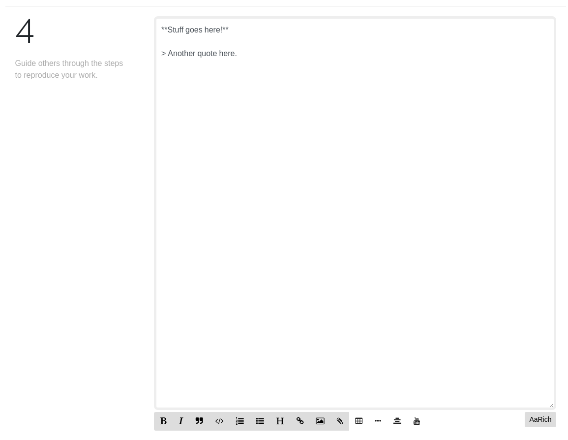 Markdown button disables on using keyboard shortcut · Issue #7238 · publiclab/plots2 · GitHub