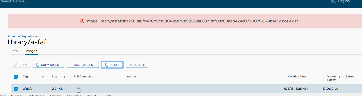 retag will return error when this user try to retag a image twice. · Issue #6561 · goharbor ...